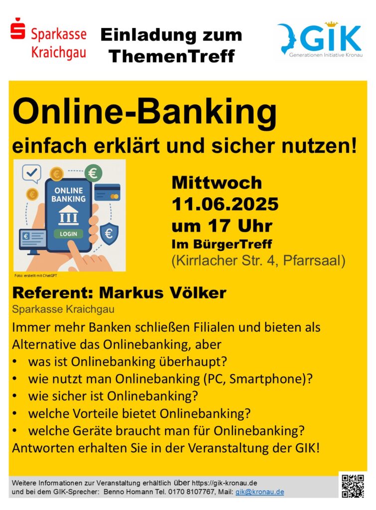 Vortrag: Online-Banking – einfach erklärt und sicher nutzen am 11.06. ...